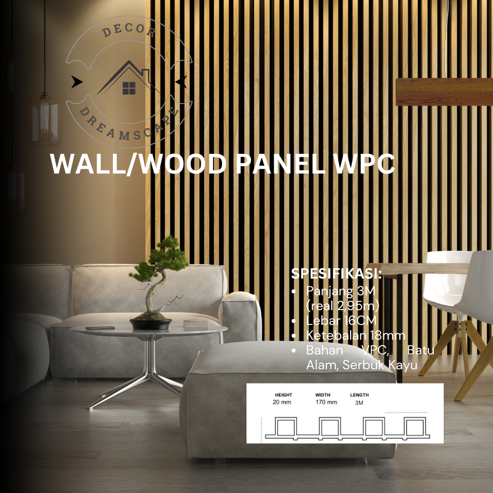 Jual 3M X 16CM Wall panel WPC/Wood panel PVC Premium Termurah dan Lengkap | Shopee Indonesia