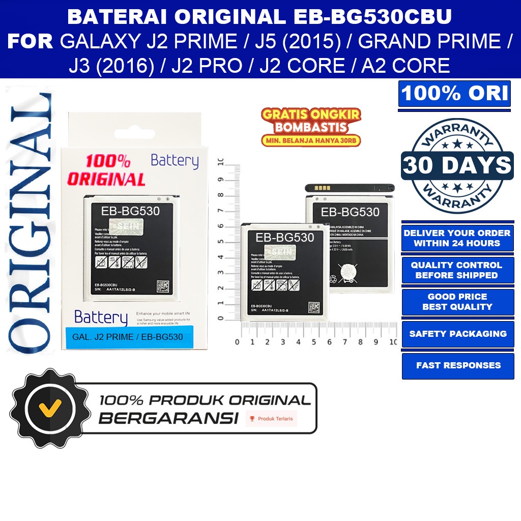 Jual [Garansi 100% Ori] Baterai Galaxy J2 Prime Grandprime G530 J5 J3 J310 J320 J2 Core A2 Core ...
