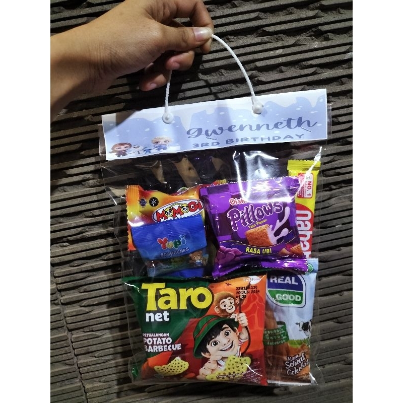 Jual bingkisan ultah anak / Snack ulang tahun anak free label sesuai ...