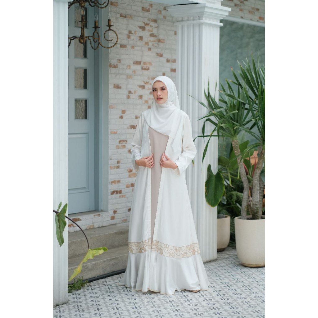 Jual INNER + OUTER PUTIH DENGAN DETAILAN BORDIR DAN TAMBAHAN BEADS | Naureen by Rahma Ika ...