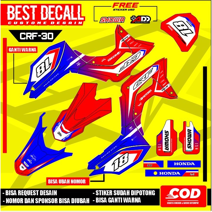 Jual STIKER DECAL HONDA CRF 150 FULLBODY DEKAL KEREN DEKAL KEKINIAN ...
