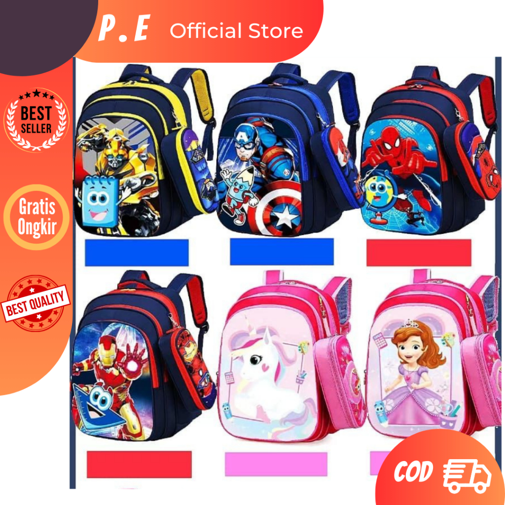 Jual TAS RANSEL ANAK KARAKTER TAS SEKOLAH ANAK TAS BAGUS FREE TEMPAT ...
