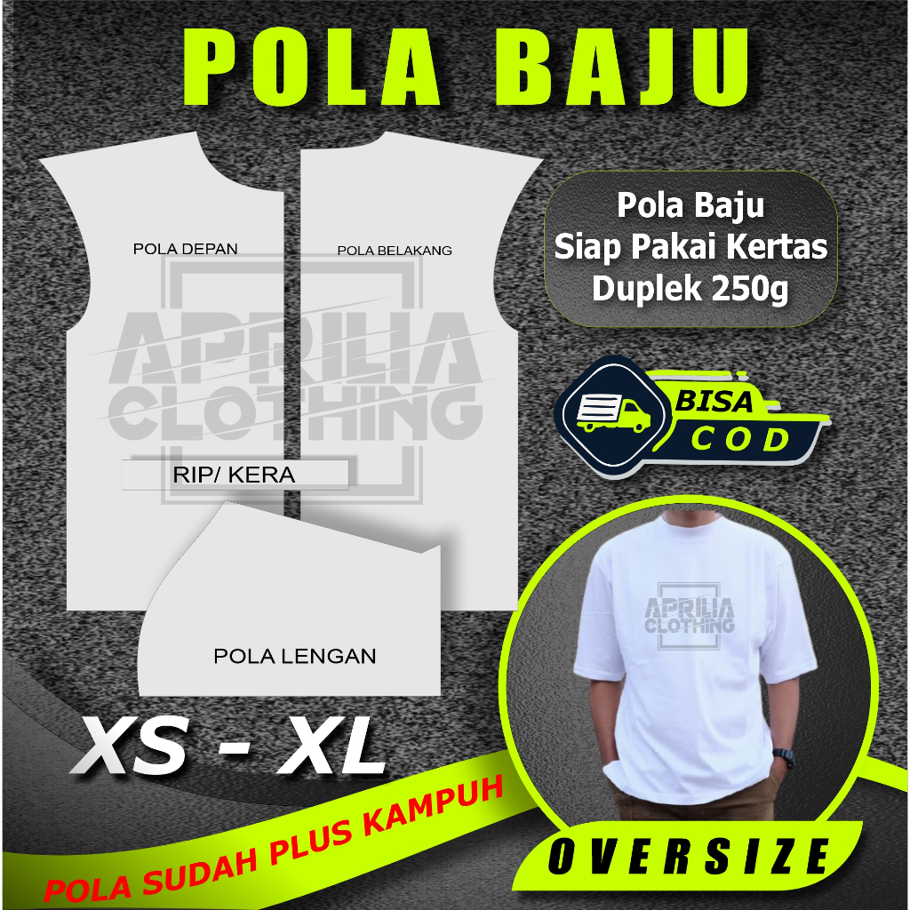 Jual POLA BAJU INSTAN T-SHIR OVERSIZE | POLA OVERSIZE | PATRUN OVERSIZE ...