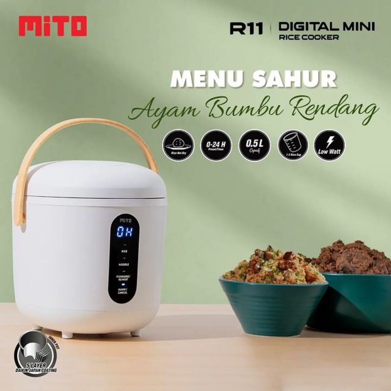 Jual MITO Digital Rice Cooker Mini Wood Kapasitas 0.5 Liter R11 ...