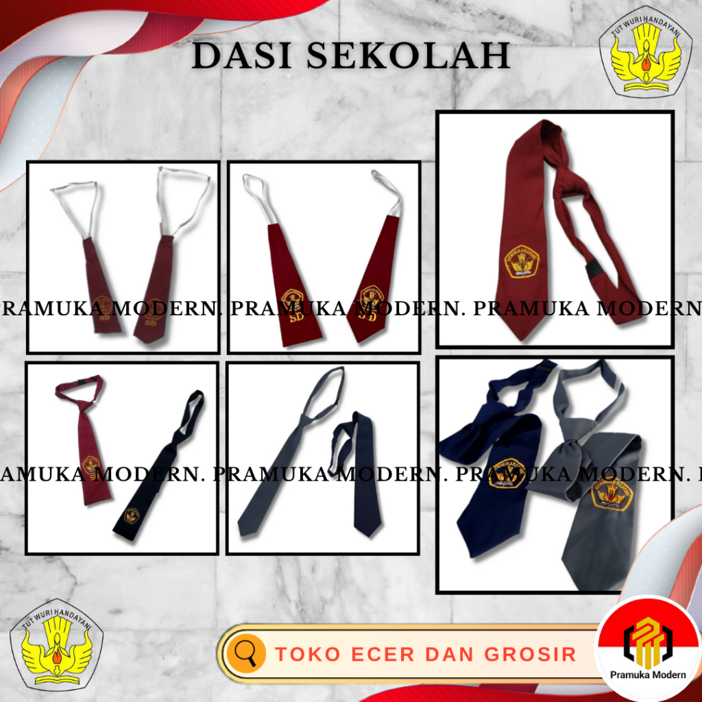 Jual Dasi SD SMP SMA SMK Putra Putri dasi Sekolah Logo Bordir Karet ...
