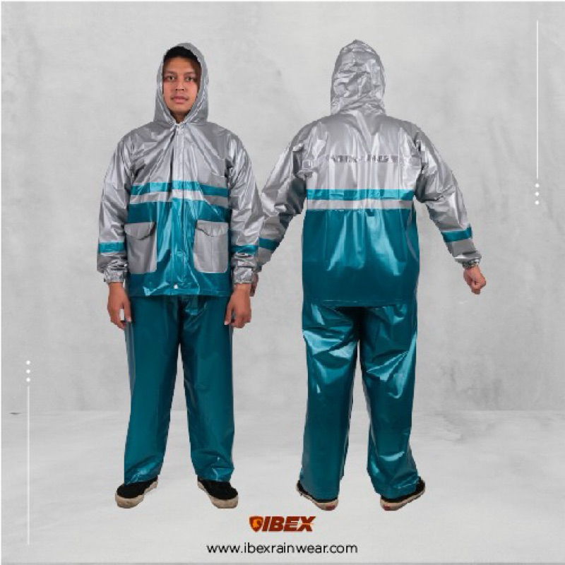 Jual Jas Hujan IBEX Jaket Celana Kombinasi Metalik / Mantel IBEX Jaket ...