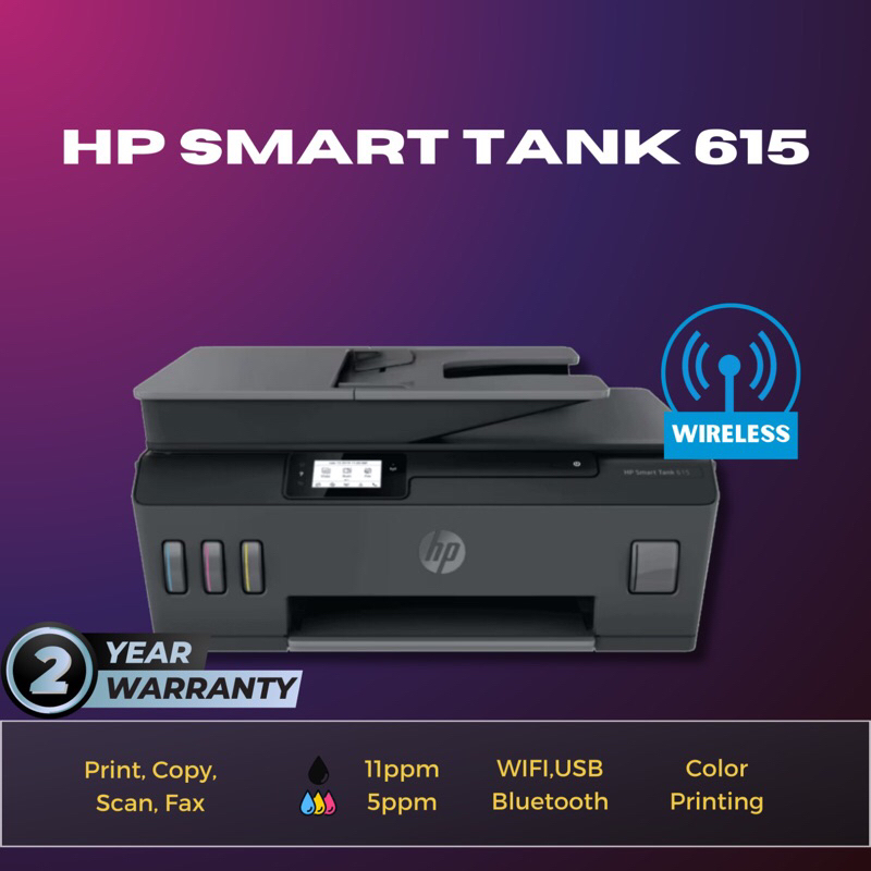 Jual Printer HP Smart Ink Tank 615 Fax AIO ( Print Scan Copy ) Wifi ...