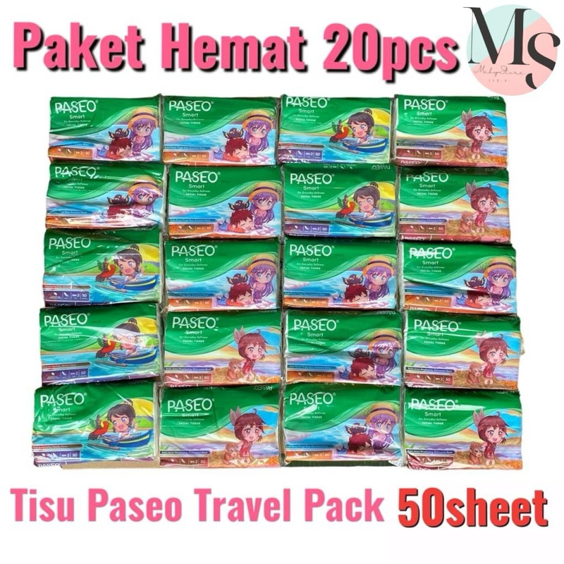 Jual PROMO Tisu Paseo Travel Pack 20pcs (50sheet) | Shopee Indonesia