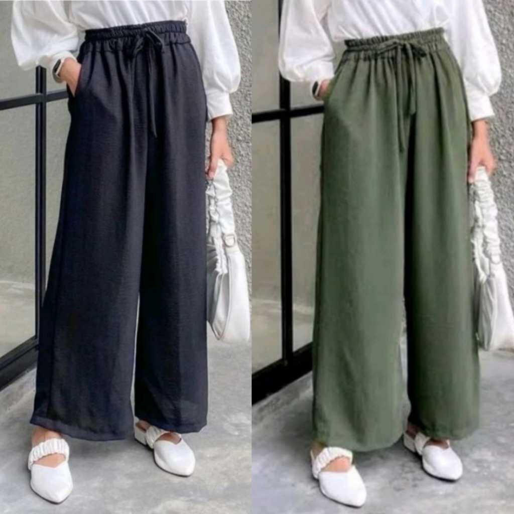 Jual Celana kulot crinkle bahan crinkle airflow premium / celana kulot ...