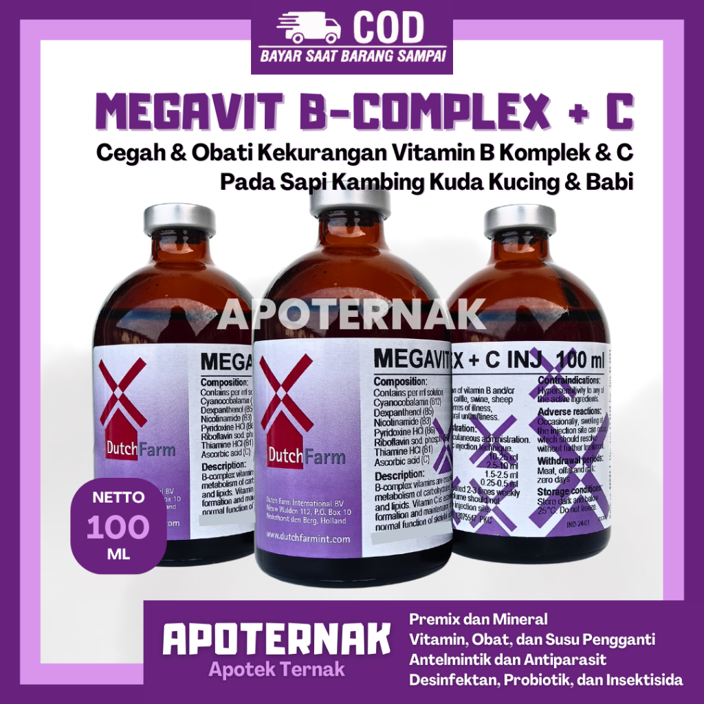 Jual MEGAVIT B COMPLEX + C INJ - Injeksi Vitamin B Komplek dan Vitamin ...