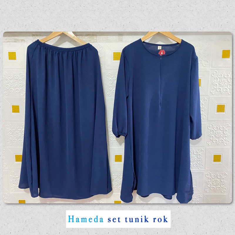 Jual SABIRA ONE SET | Long tunik set rok crincle airplow | Oneset ...