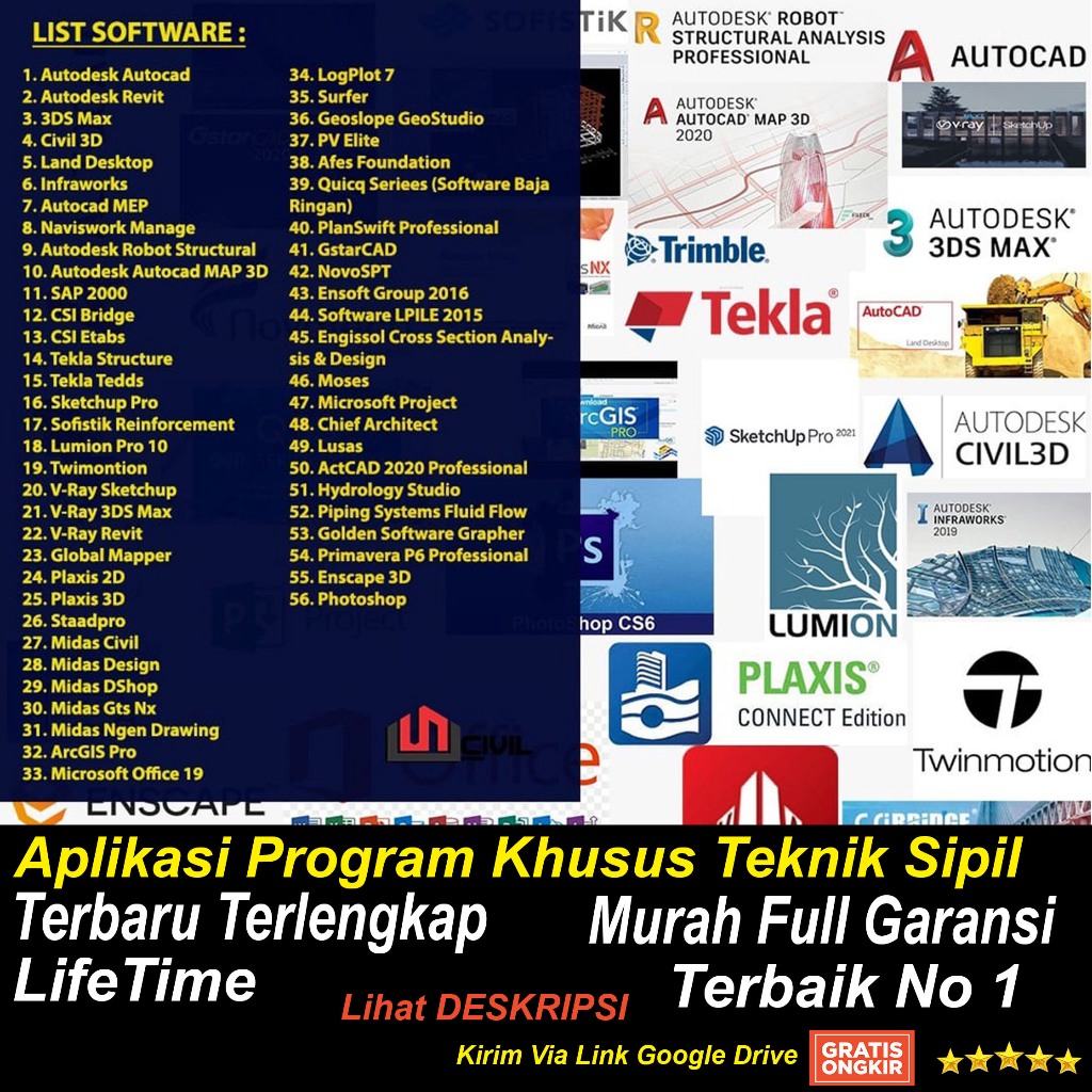 Jual Aplikasi Program Khusus Teknik Sipil Terbaru Terlengkap | Shopee Indonesia