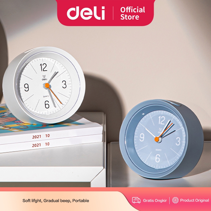 Jual Deli Jam Weker Mini / Alarm Clock Dengan Lampu Soft LE300 | Shopee ...