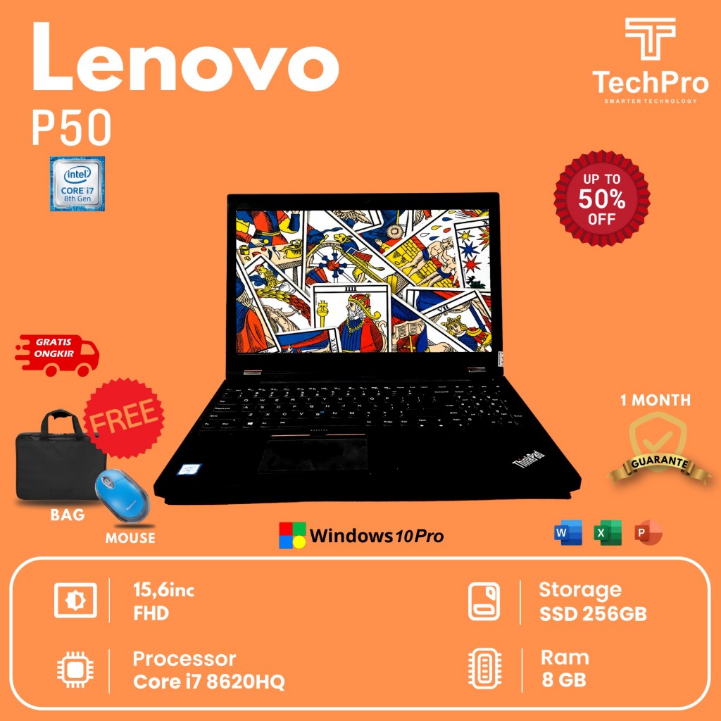 Jual Laptop Lenovo Thinkpad P50 i7 Gen 6Th (RAM 8GB 256GB SSD) Layar 15" Like New MURAH ...