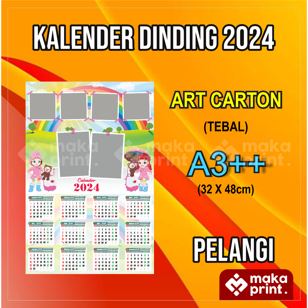Jual Kalender Dinding Custom 2024 - Kalender Custom Kartun - Kado ...