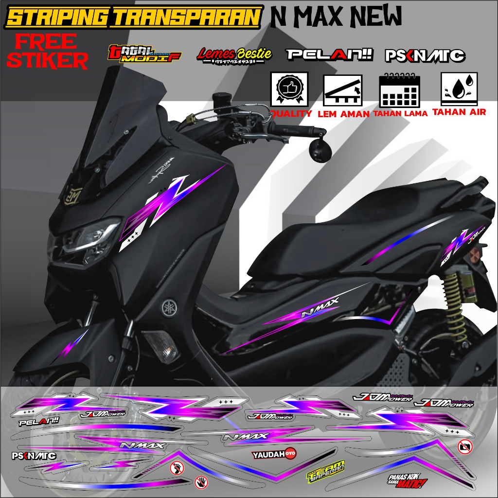 Jual STRIPING TRANSPARAN NMAX NEW STIKER N MAX VARIAN WARNA | Shopee ...