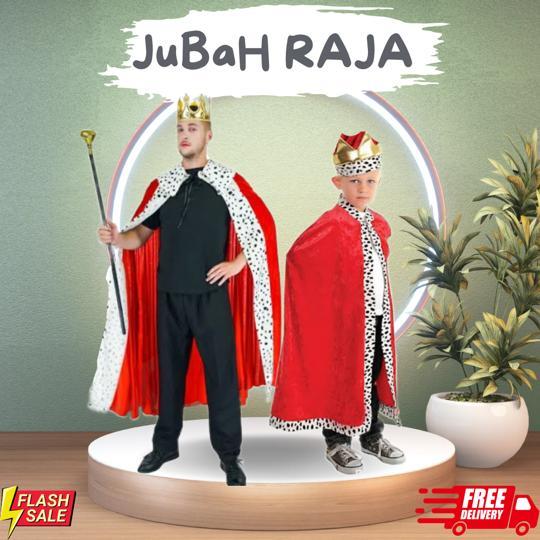 Jual King Cape Robes Jubah Anak Dewasa Raja Kostum Halloween/ Mahkota ...