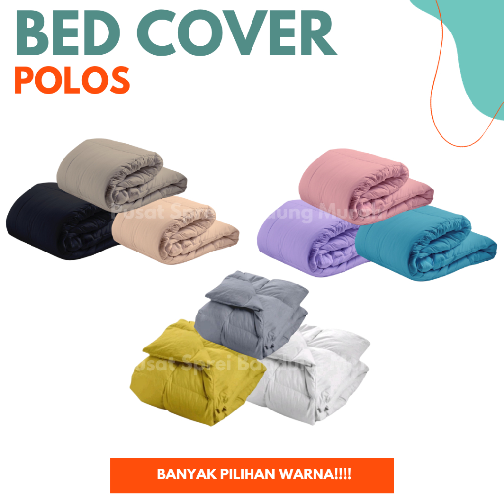 Jual BEDCOVER Selimut Motif Polos Lilac Pink Hitam Putih Coffee Ungu Peach Mustard Latte Cream ...