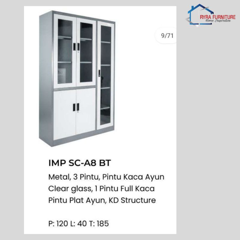 Jual LEMARI ARSIP BESI SLIDING ANTI RAYAP/ANTI JAMUR/FILLING CABINET ...
