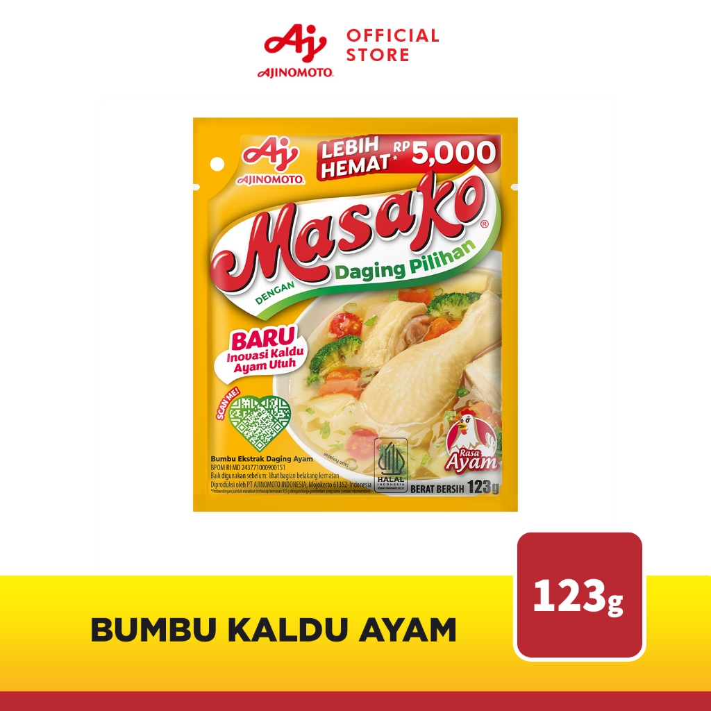 Jual Masako® Bumbu Kaldu Ayam Penyedap Rasa 123g (4 pcs) - Gurih Kaldu ...