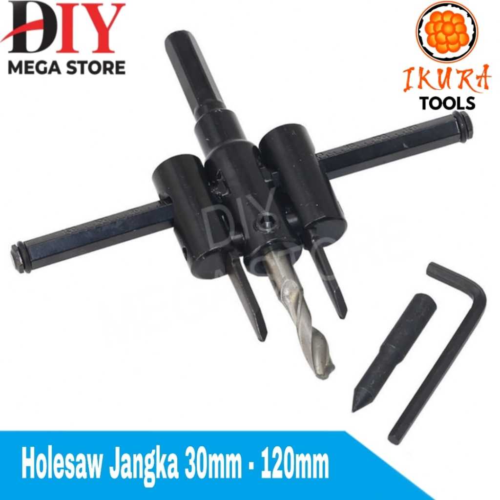 Jual Adjustable circle hole cutter 30-120mm mata Bor kayu hole saw ...