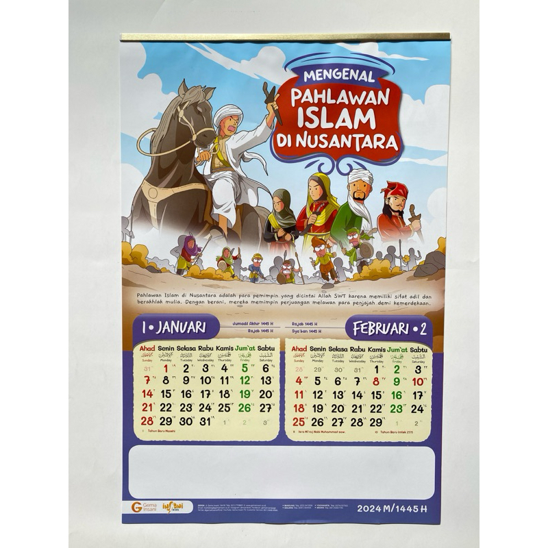 Jual Kalender Islami 2024 tema Pahlawan Islam Nusantara Original ...