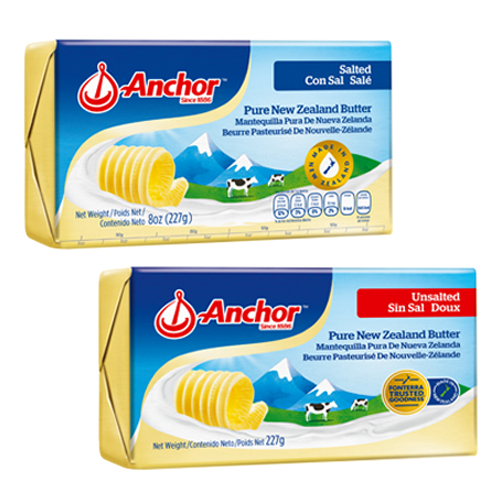 Jual Anchor unsalted butter 227g / anchor salted butter 227g / mentega anchor 227g | Shopee ...
