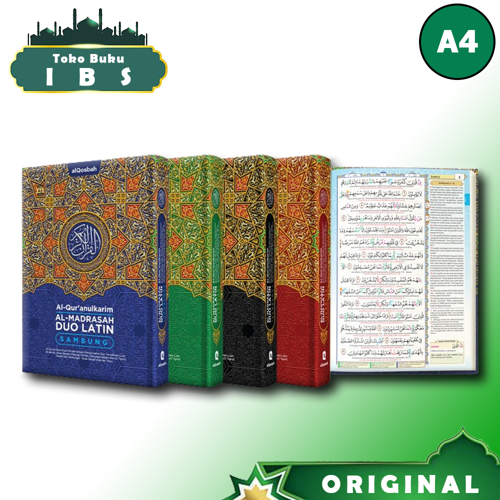 Jual Al Quran Al-Madrasah Duo Latin Sambung Ukuran A4 Besar - Al Qosbah ...