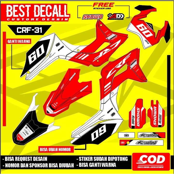 Jual STIKER DECAL HONDA CRF 150 FULLBODY DEKAL KEREN DEKAL KEKINIAN ...