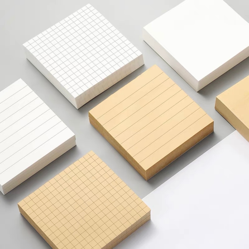 Jual 80 Lembar Memo MUJI 7.5 x 7.5 CM / Memo Post It Coklat Putih ...