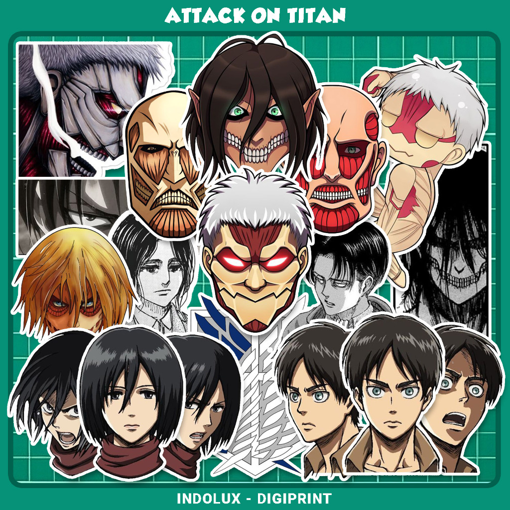 Jual Sticker Attack On Titan 40pcs Stiker Eren Yeager Anti Air Jurnal ...
