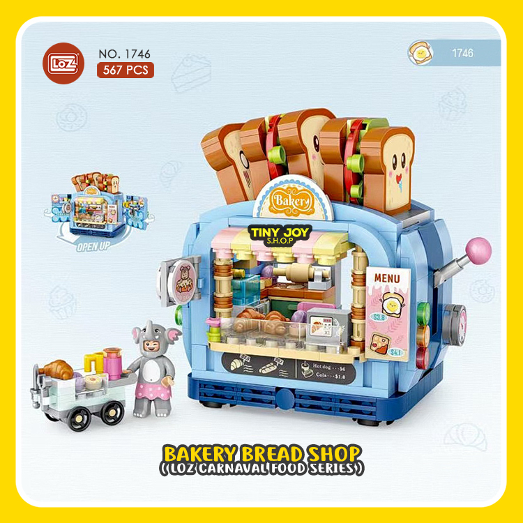 Jual LOZ Mini Block ( BAKERY BREAD SHOP ) 1746 DIY Puzzle Toko Roti ...