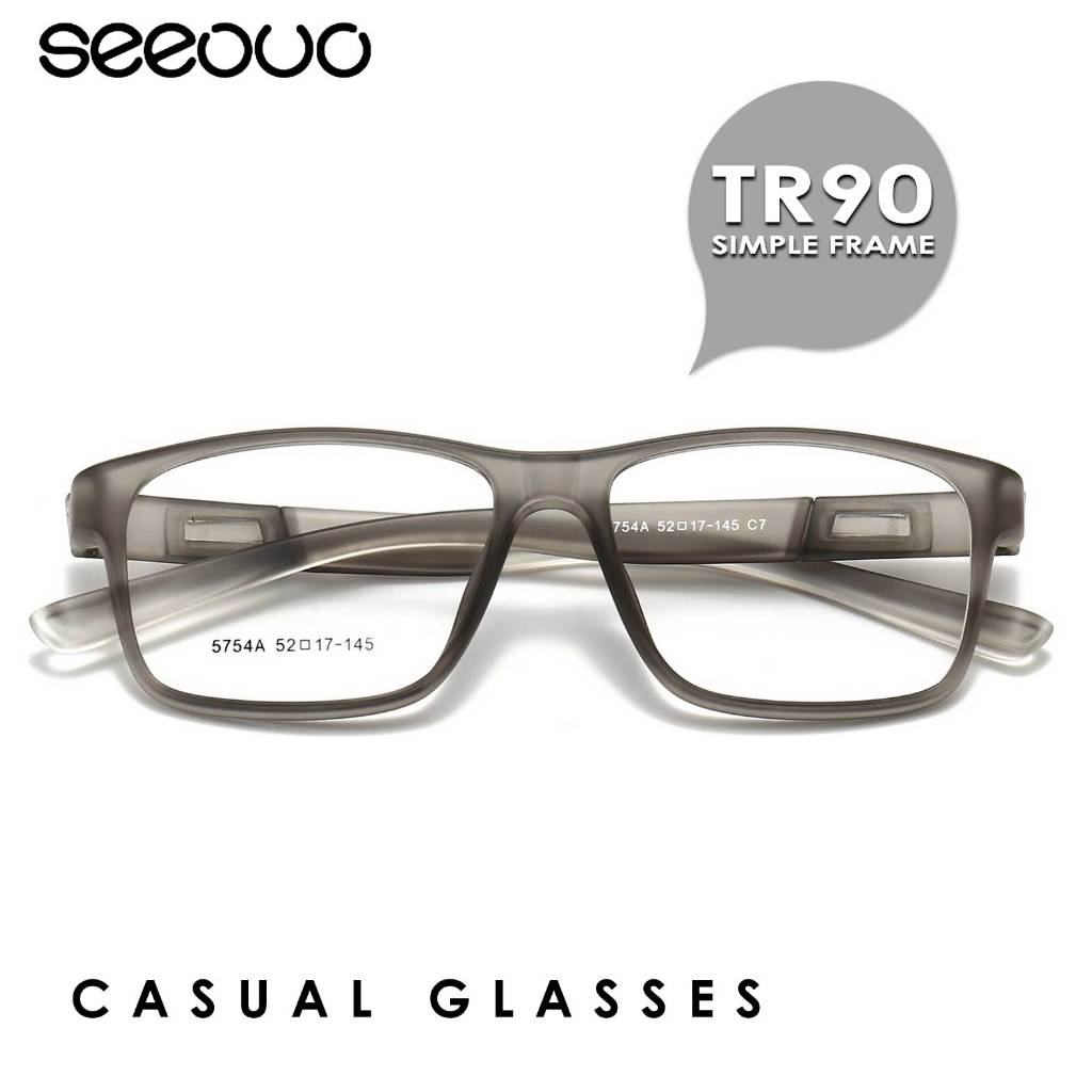 Jual Seeouo Frame Kacamata Plano Lens Model Kotak Sporty Casual Bahan TR90 Ringan Kokoh Pria ...