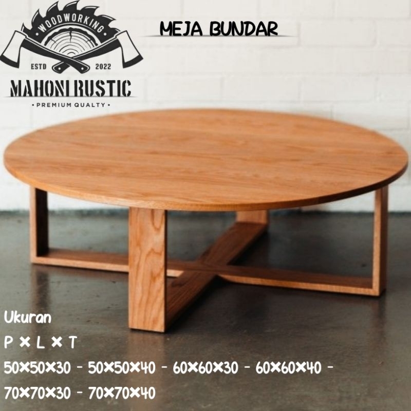 Jual Meja bulat minimalis/meja lesehan/meja bundar ruang tamu top table ...