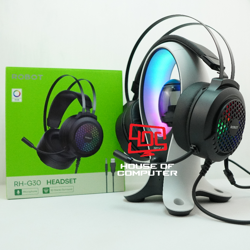 Jual HEADSET GAMING ROBOT RH-G30 USB & JACK AUDIO 3.5MM RGB WITH 360 ...