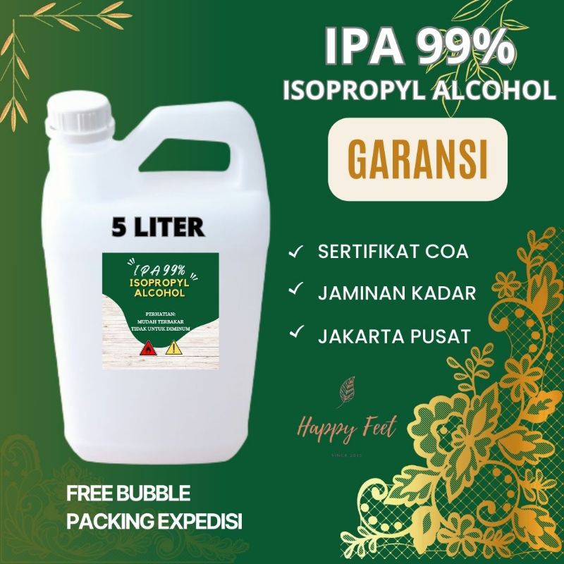 Jual ISOPROPYL / ISOPROPIL ALKOHOL MURNI 99% / IPA 5 LITER | Shopee ...