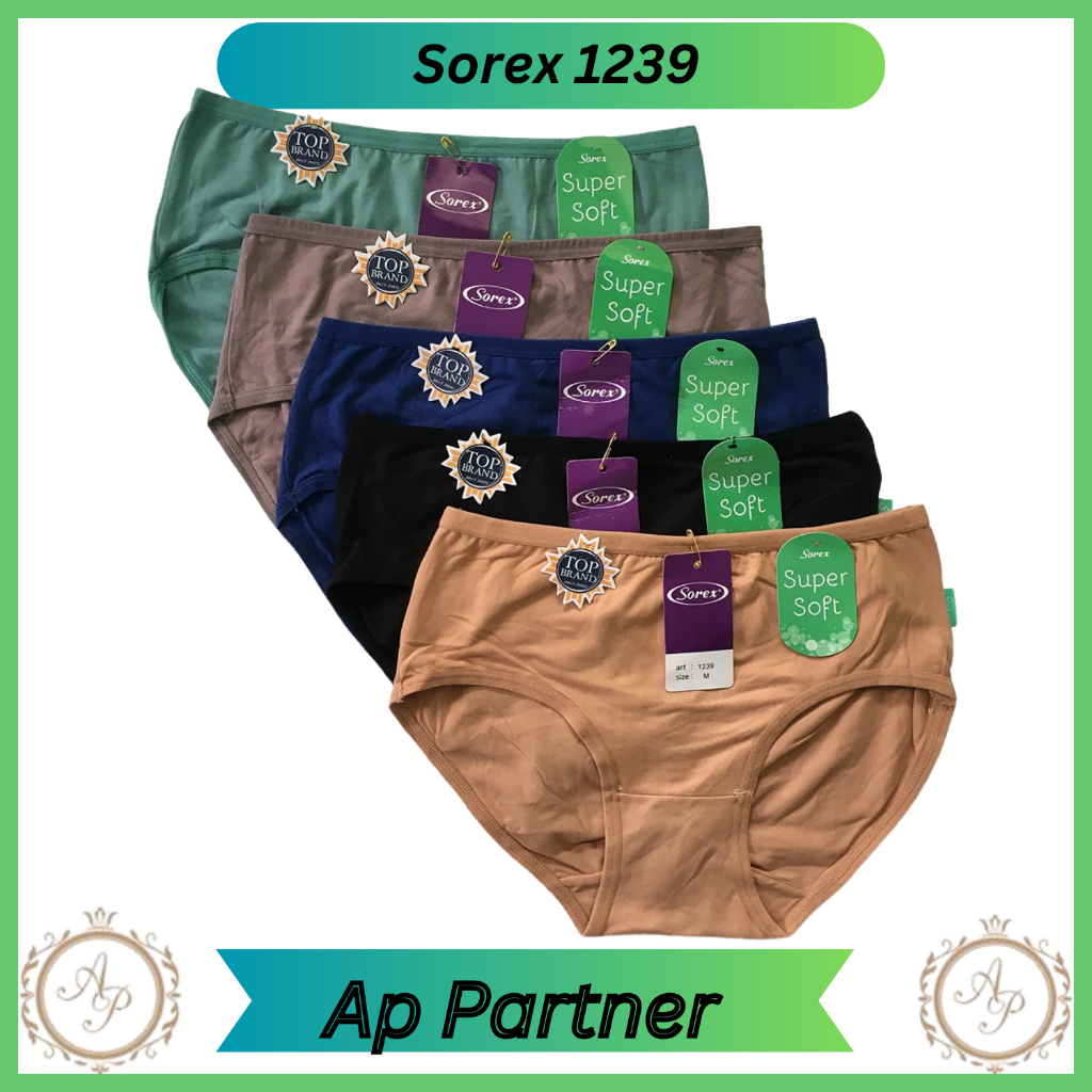Jual Sorex 1239 isi 1 Pcs Celana Dalam Wanita Super Soft Karet Kecil | CD Perempuan Sorex ...