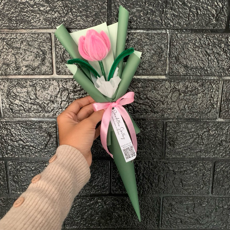 Jual Buket Kawat Bulu / Single Flower Bouquet / Single Pipe Flower ...