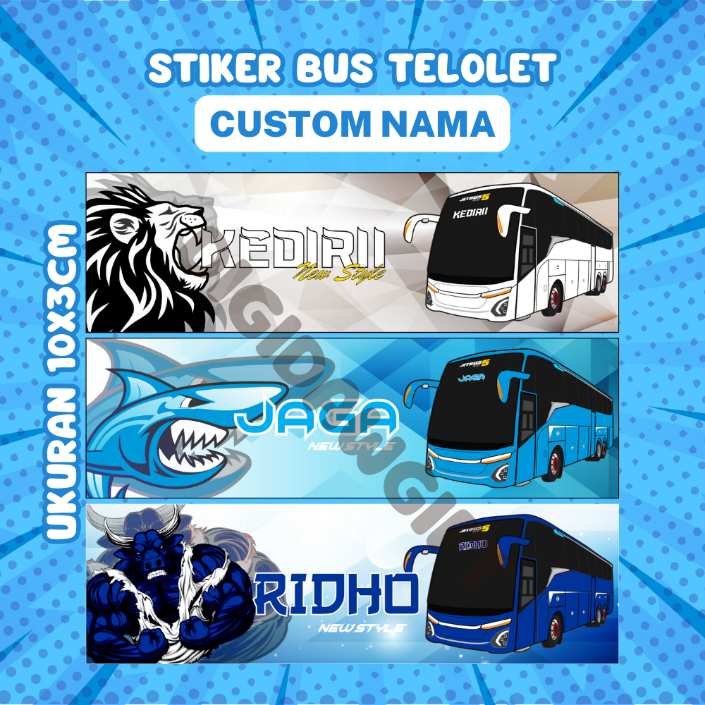 Jual STIKER BUS TELOLET CUSTOM NAMA SENDIRI UKURAN BESAR DAN KECIL ...