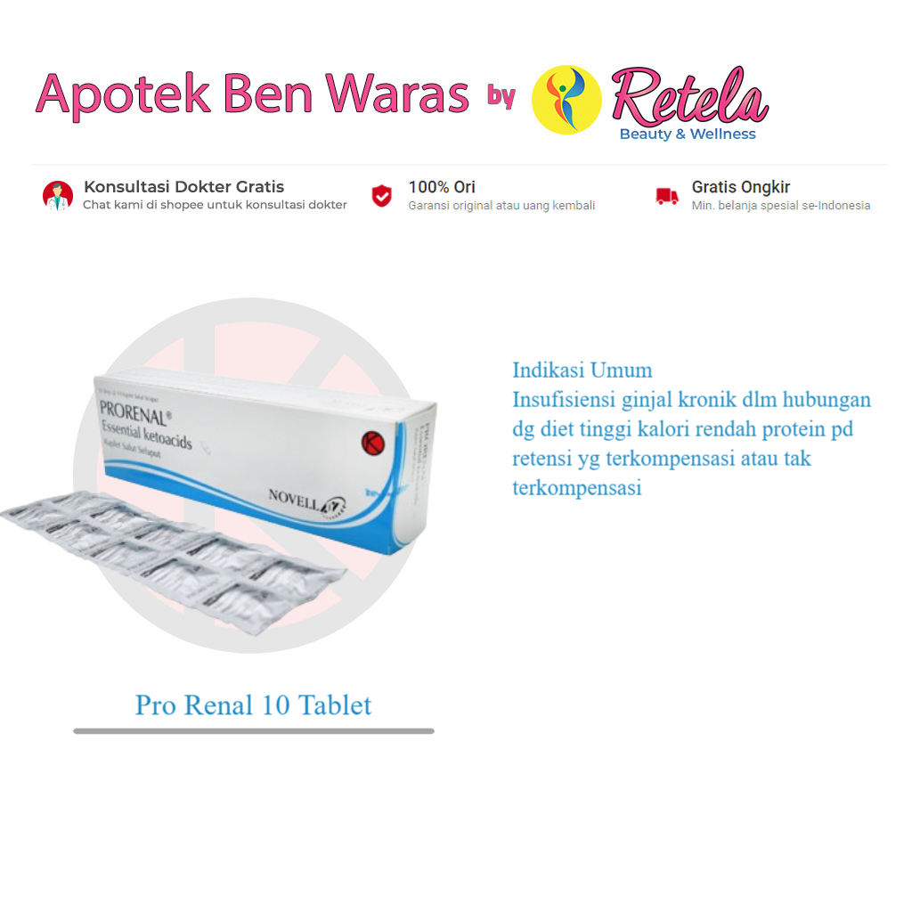 Jual Pro Renal 1Strip 10 Tablet / Ginjal / Gagal Ginjal / Ginjal Kronik ...