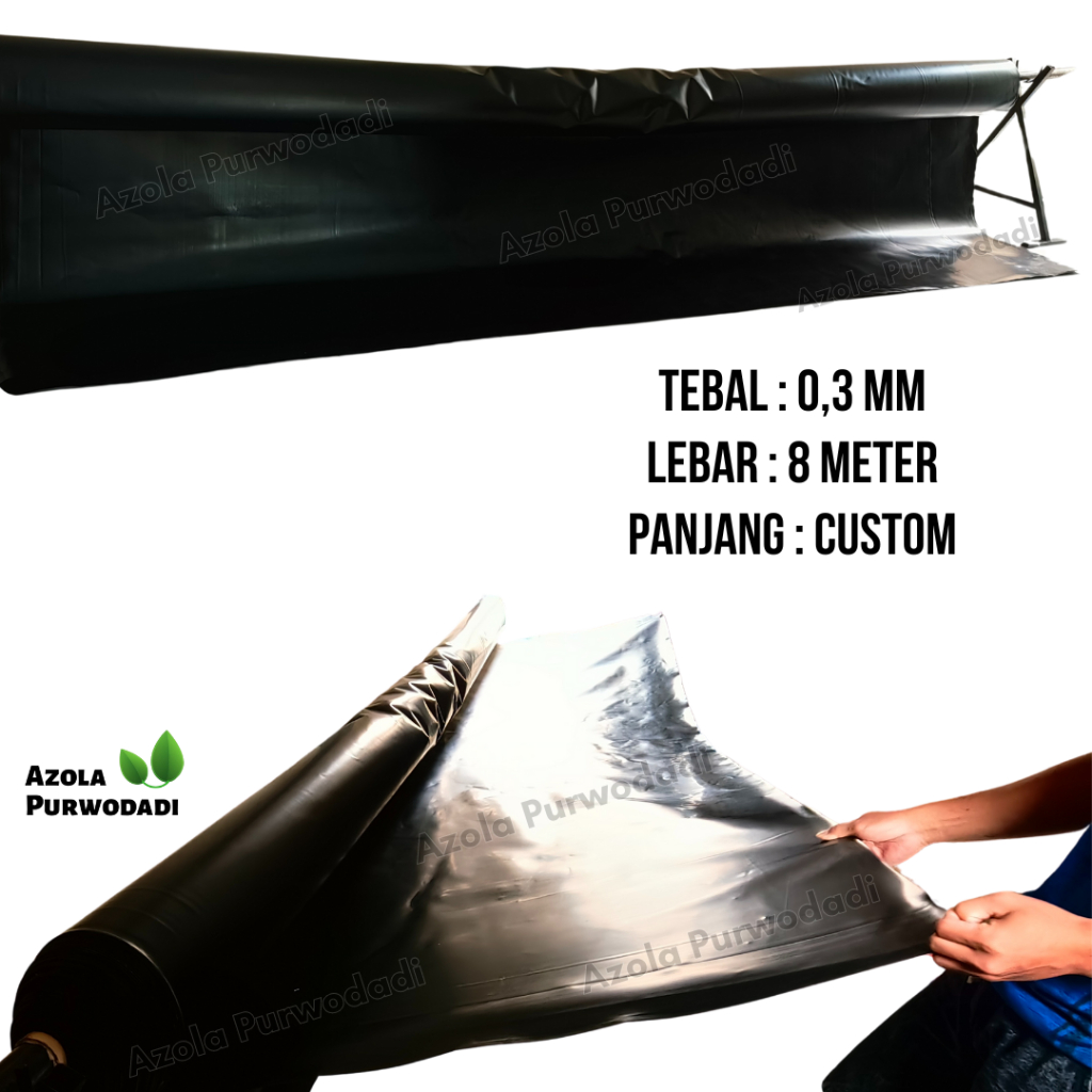 Jual Plastik HDPE Geomembran 300 micron lebar 8 meter untuk kolam ikan / tambak / irigasi ...