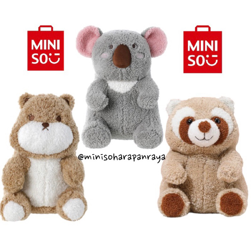 Jual MINISO Boneka hewan koala,bears & raton sitting animals plush toy ...