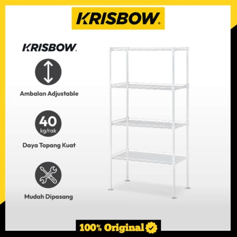 Jual Krisbow Stora Rak Besi 5/4/3 Tingkat - Putih | Shopee Indonesia