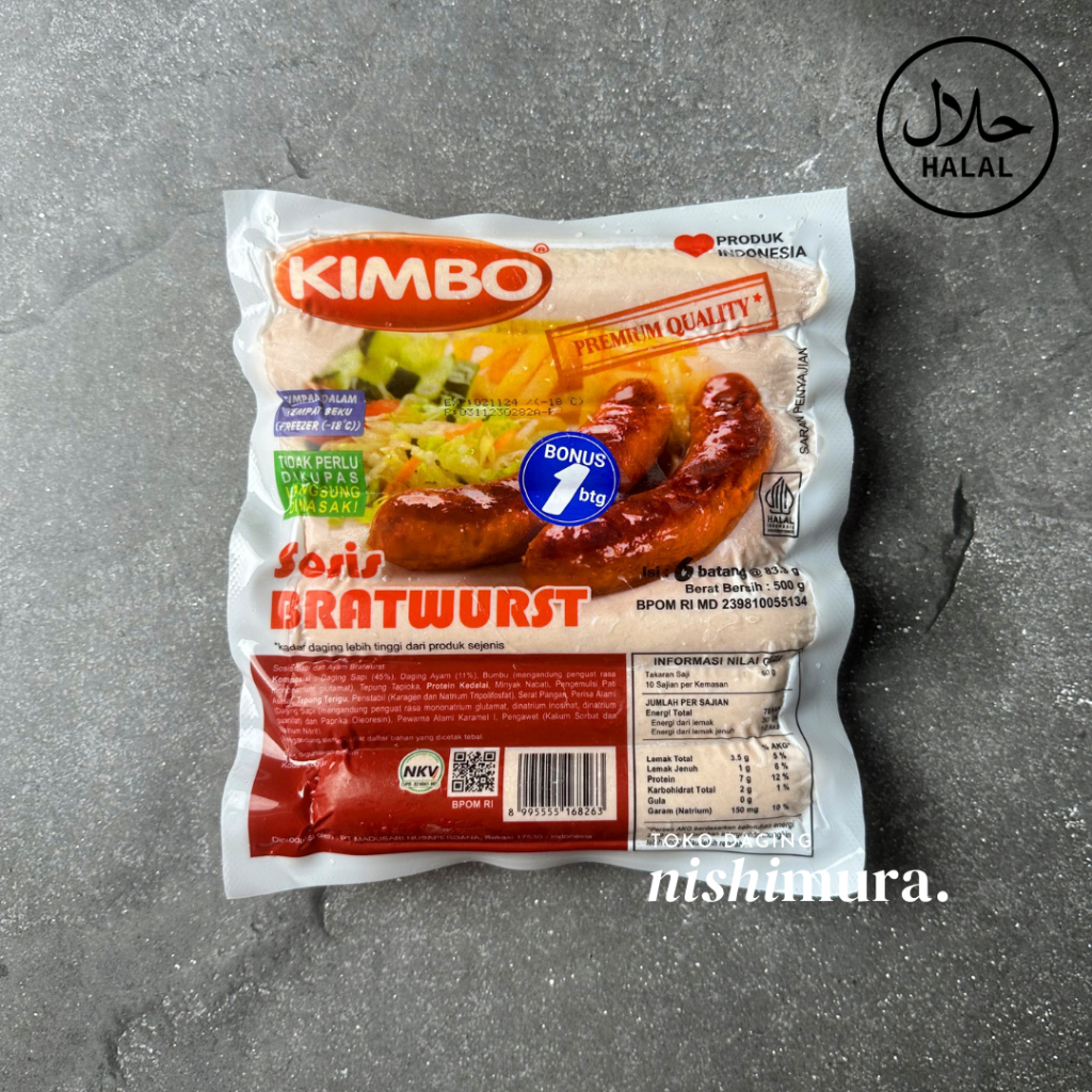 Jual Sosis Sapi Jumbo Kimbo Bratwurst No Kupas Premium Besar 500gr Beef ...