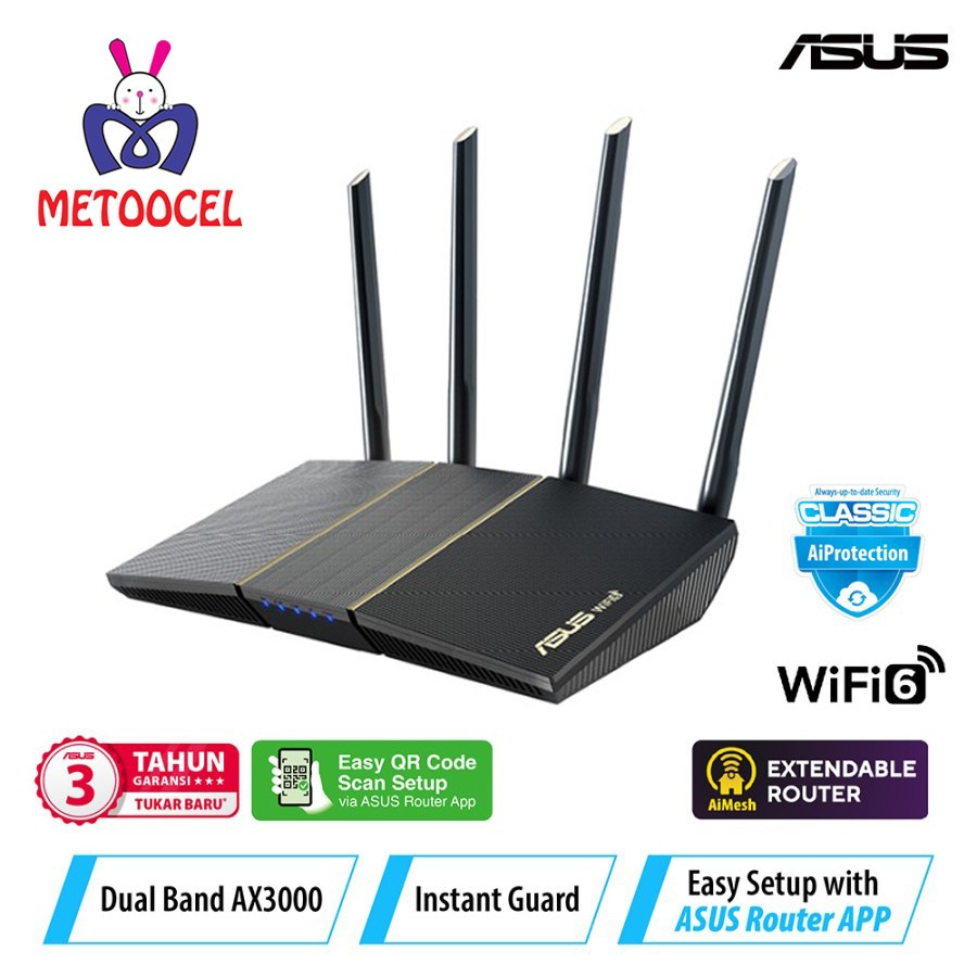 Jual ASUS RT-AX57 Dual Band WiFi 6 AX3000 Wireless Router AiMesh ...