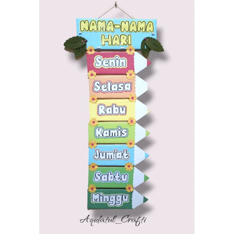 Jual Hiasan Dinding Kelas || Prakarya Sekolah || Hiasan Kelas Nama Hari || Pajangan Kelas ...