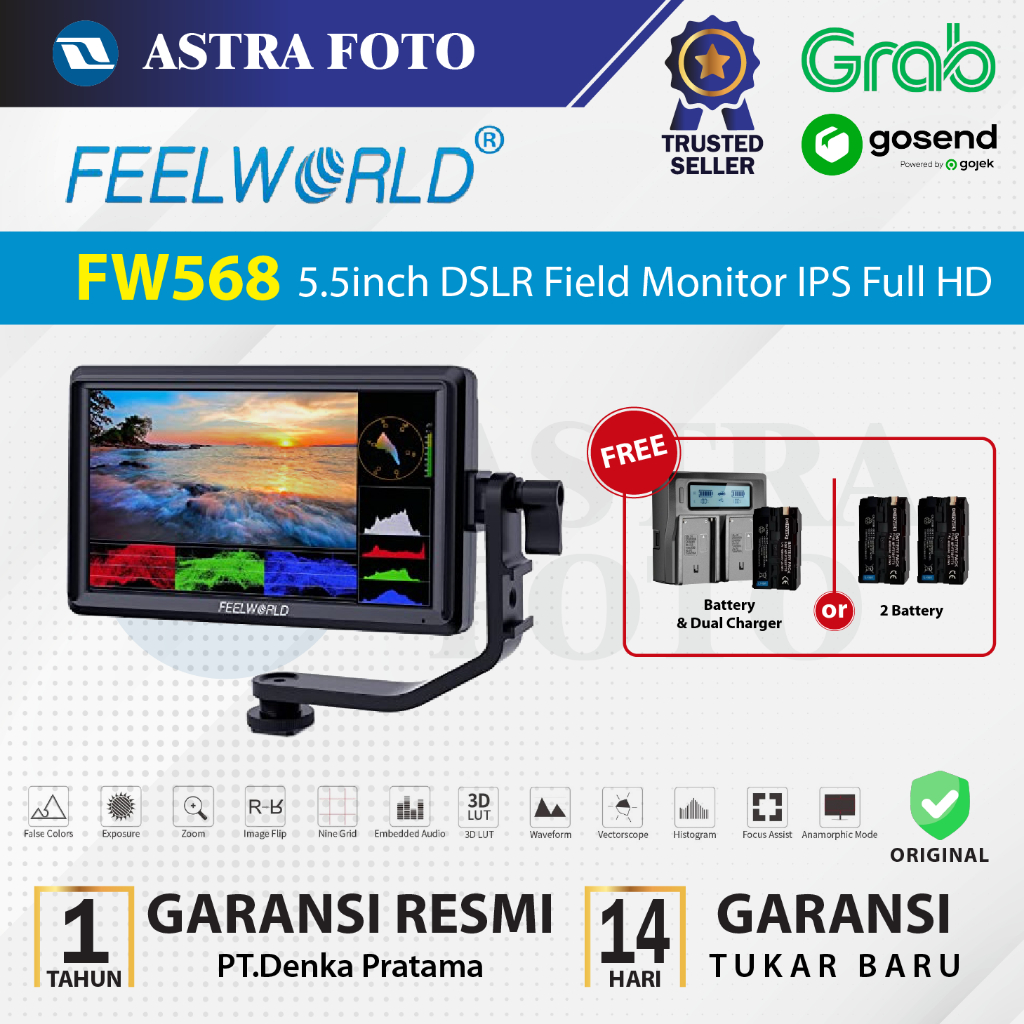 Jual Feelworld Fw568 5 5inch Dslr Field Monitor Ips Full Hd Shopee