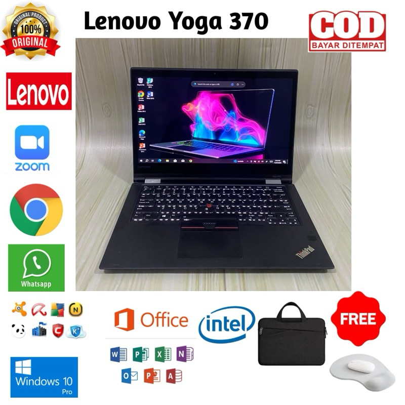 Jual Laptop Lenovo Yoga 370 intel core i7 gen 7 Ram 8gb SSD 256gb ...