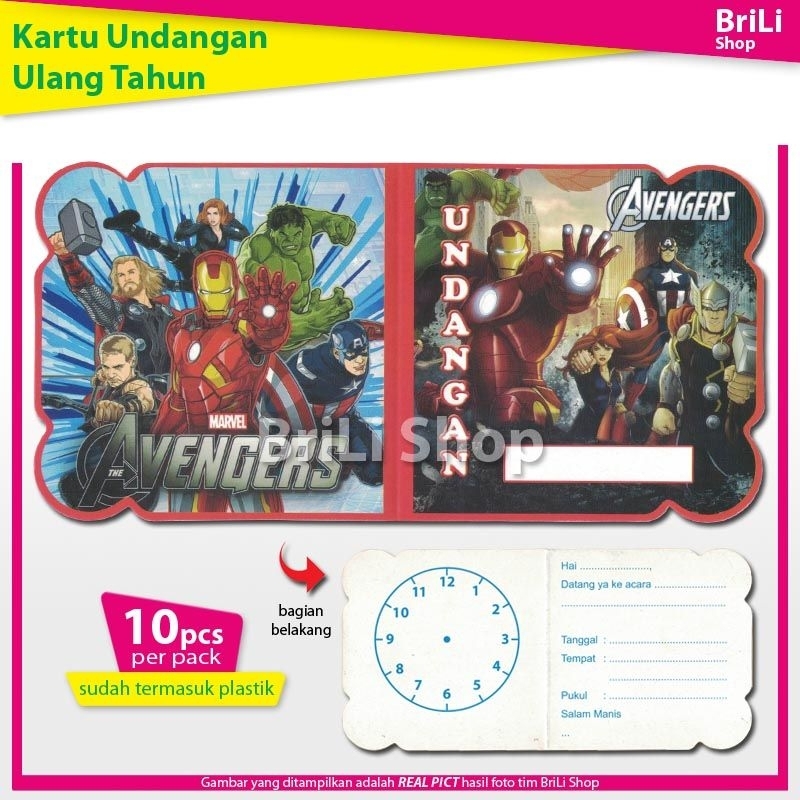 Jual Kartu Undangan Ulang Tahun Anak Avengers Pesta Ultah Avenger HBD ...