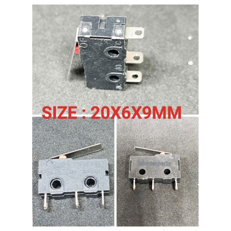 Jual Micro Limit Switch Saklar Kecil 3 Pin Gagang 5A 250V AC Bisa NO ...
